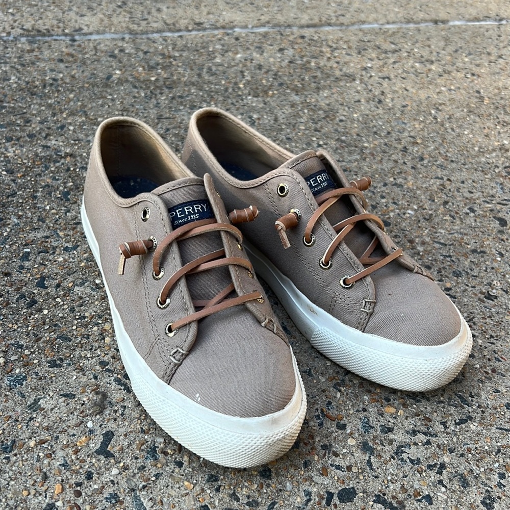 Sperry Topsider Platform Sneakers, Brown Tan Beige Br… - Gem